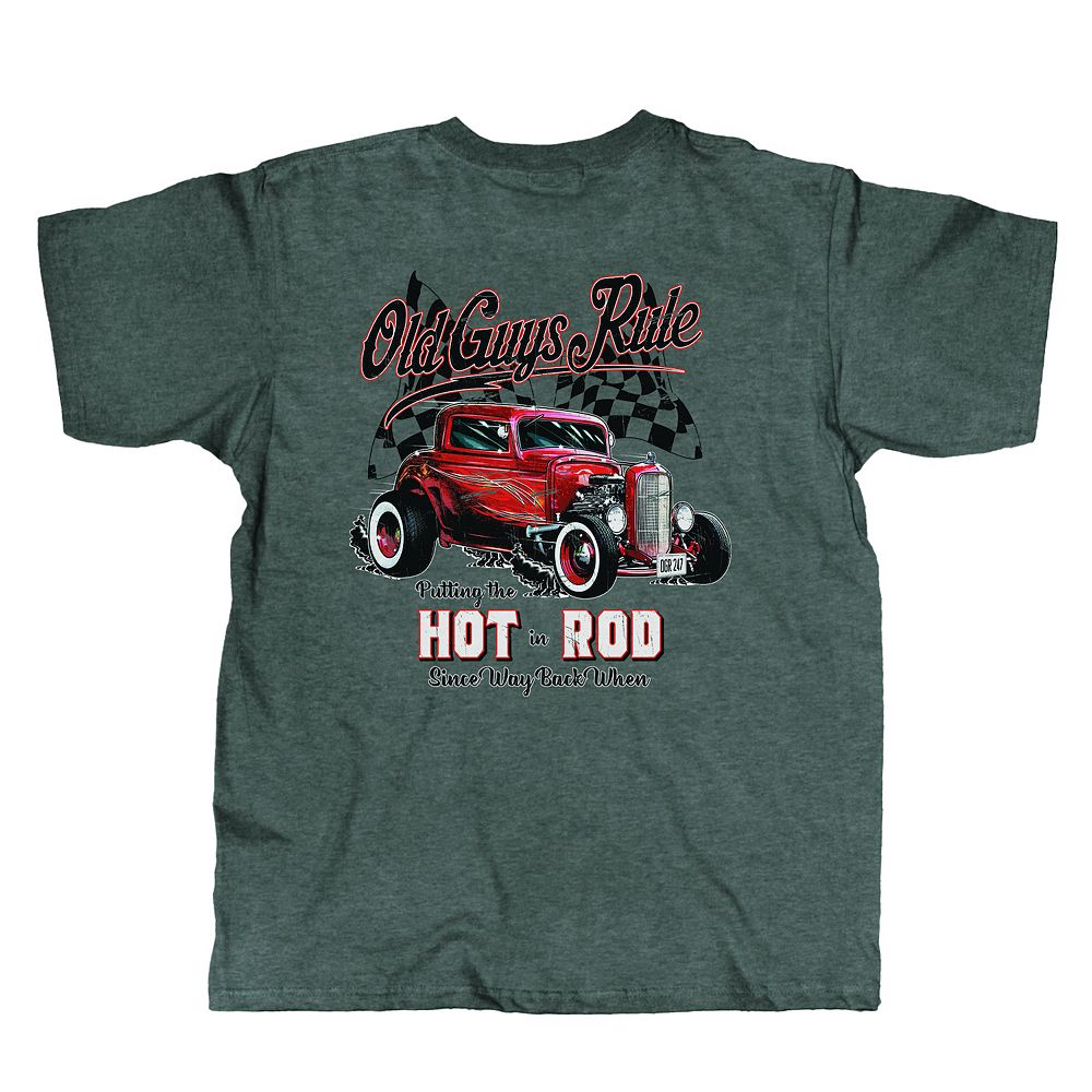 Old Guys Rule Red Hot Rod Tshirt