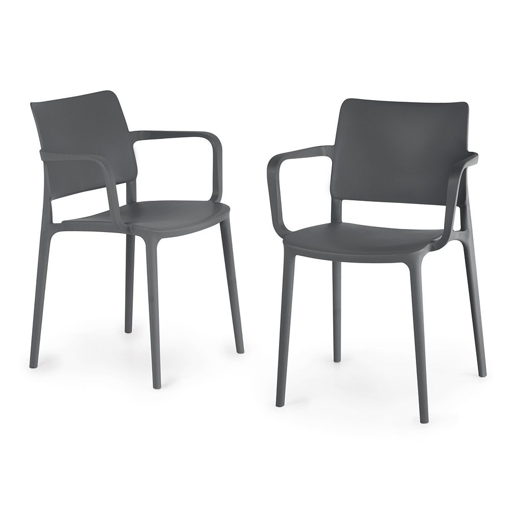 WRG Home Modern Outdoor/Indoor Stacking Patio Chairs 2-Piece Set