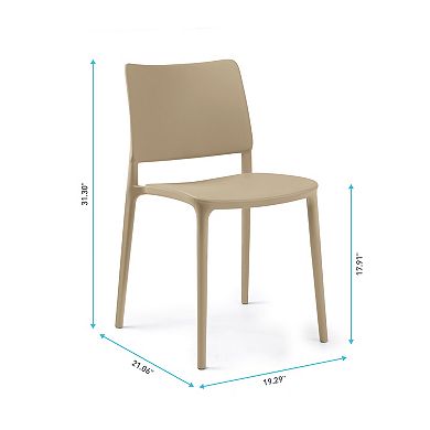 WRG Home Garden Modern Outdoor / Indoor Stacking Patio Dining Side ...