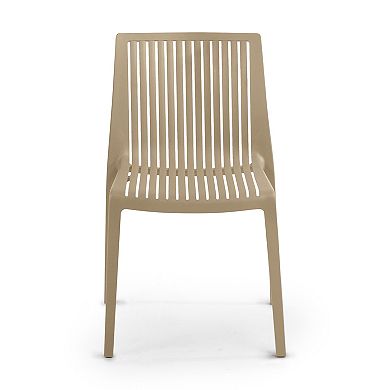 WRG Home Ravenna Modern Outdoor / Indoor Stacking Patio Dining Chairs 2 ...