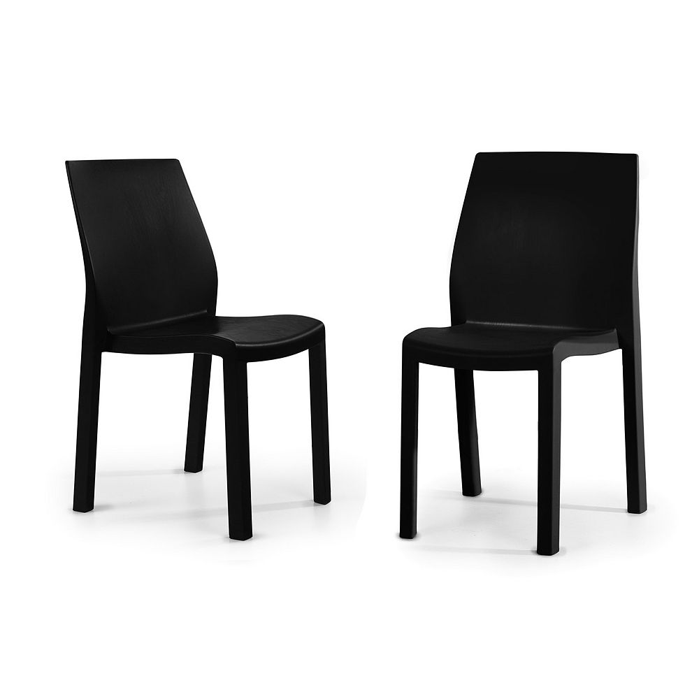 WRG Home Palma Modern Outdoor / Indoor Stacking Patio Dining Chairs 2 ...