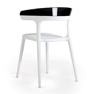 WRG Home Seville Modern Outdoor / Indoor Stacking Patio Dining Chairs 2 ...