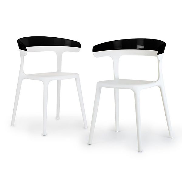 WRG Home Seville Modern Outdoor / Indoor Stacking Patio Dining Chairs 2 ... WRG Home Seville Modern Outdoor / Indoor Stacking Patio Dining Chairs 2 ...