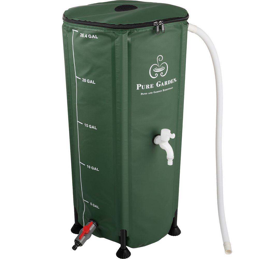 Pure Garden 26.4 Gallon Collapsible Rain Barrel