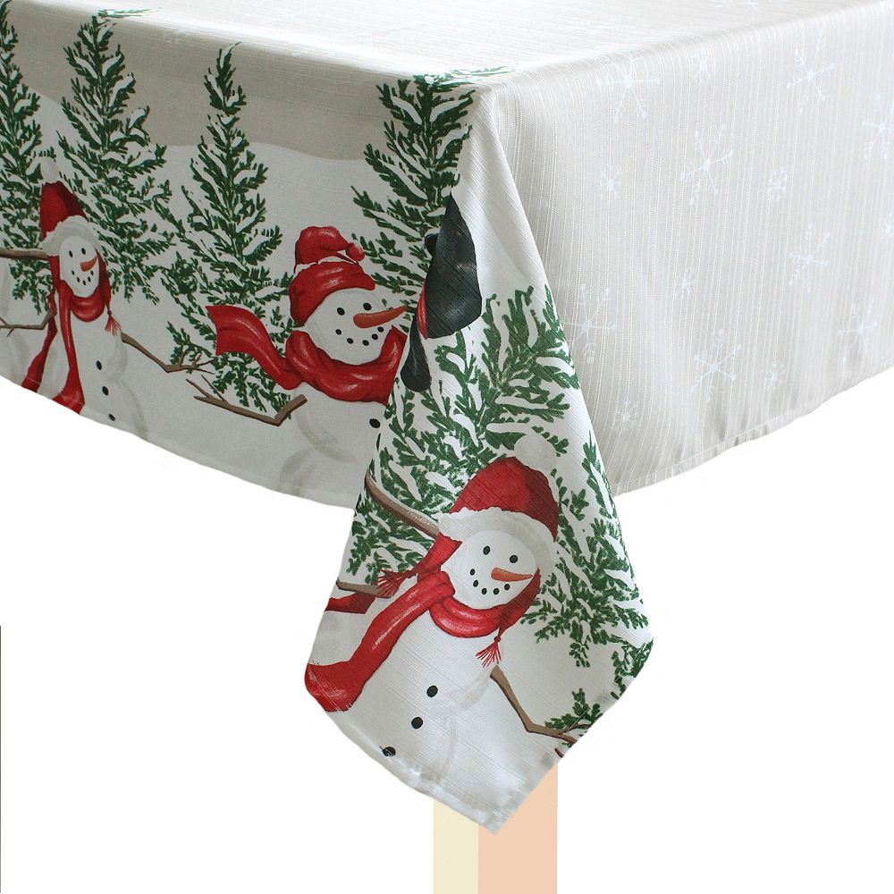 St. Nicholas Square® Yuletide Snowman Border Tablecloth