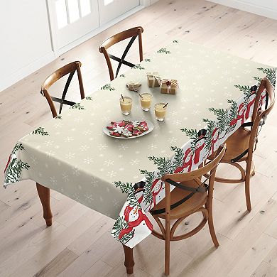 St. Nicholas Square® Yuletide Snowman Border Tablecloth