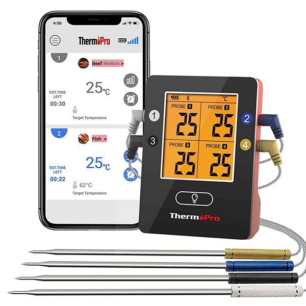 Thermopro Bluetooth Meat Thermometer With 500ft Wireless Range