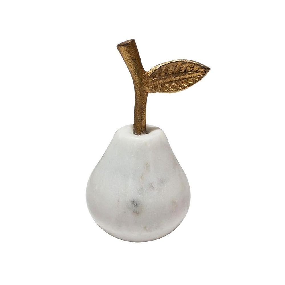 Everyday Decor White Marble Pear Table Decor