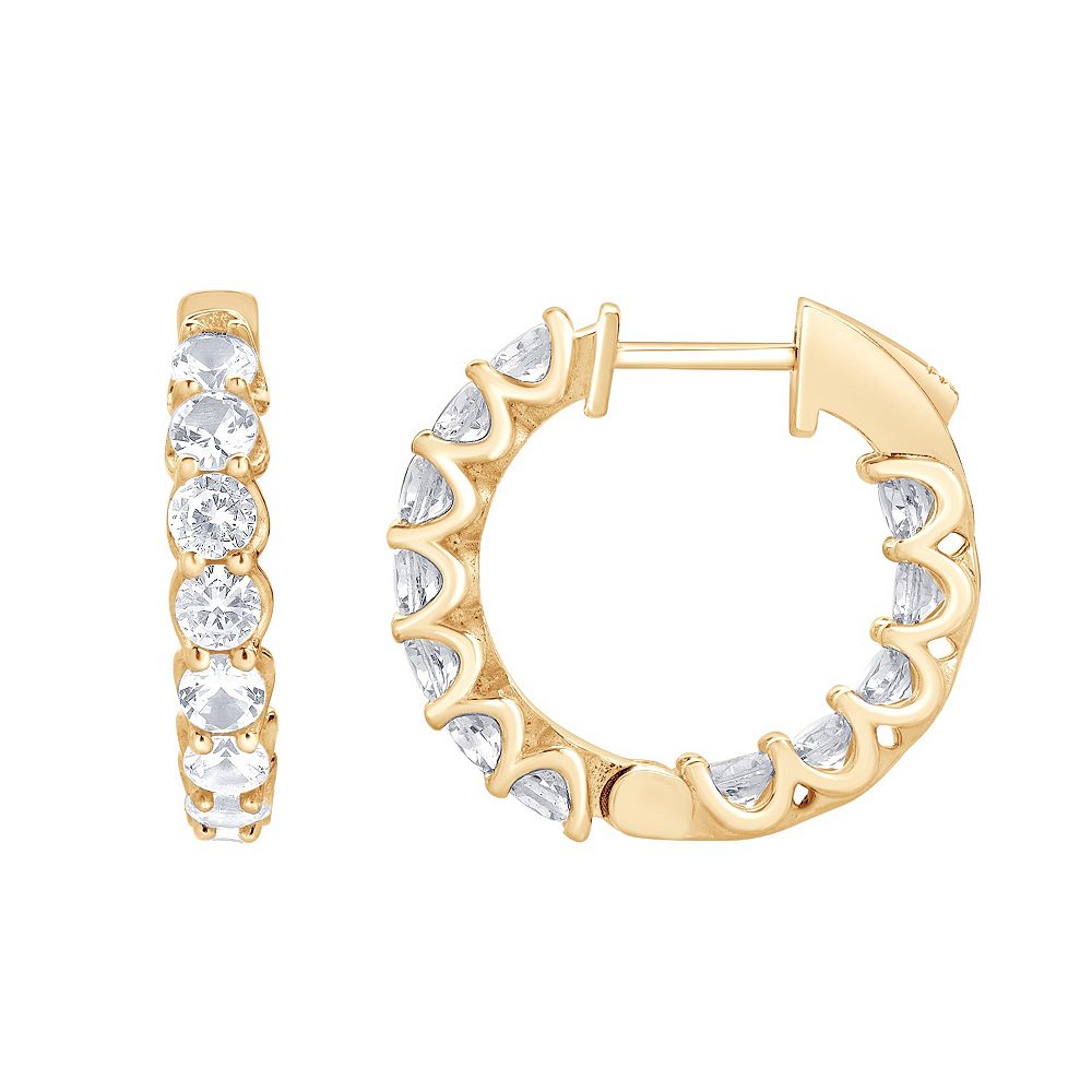 Gemstone Brilliance Lab-Created White Sapphire Huggie Hoop Gemstone Brilliance Lab-Created White Sapphire Huggie Hoop