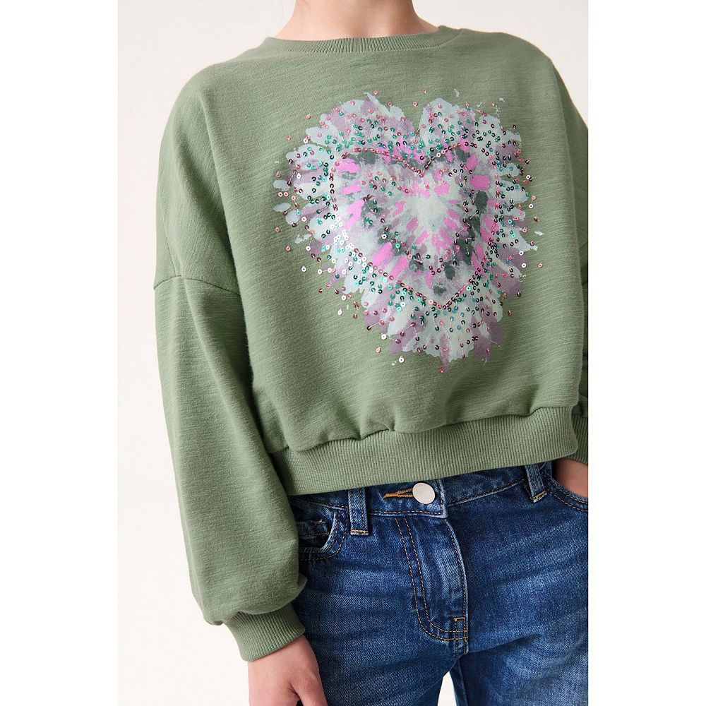 Girls 4-12 NEXT Long Sleeve Heart Print Top