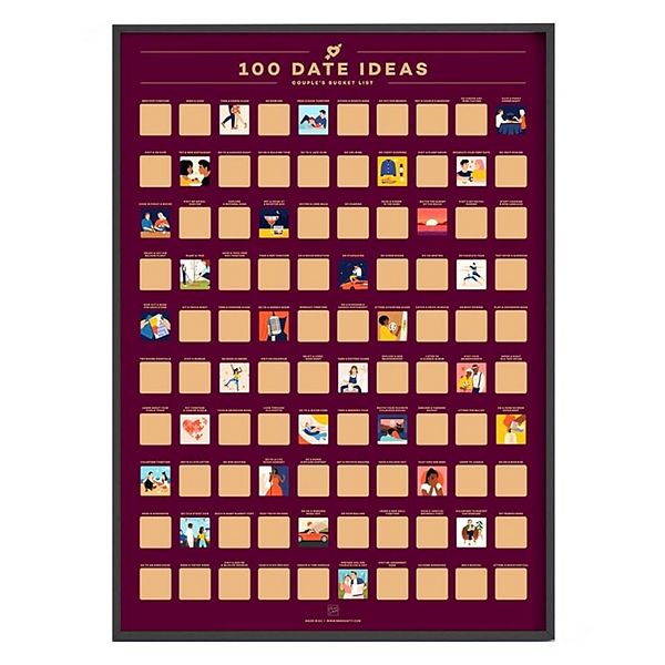 100 Dates Scratch Off Poster Perfect Couple Gift With Fun Date Ideas