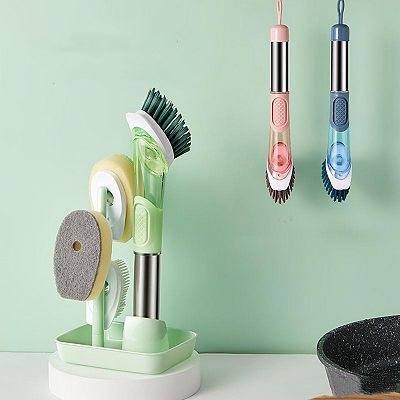 Soap dispensing dish brush store