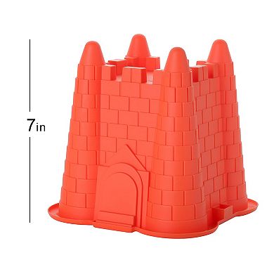 4 Pack Sand Castles Beach Buckets Toy Set, Colorful Sandcastle Mould Pails