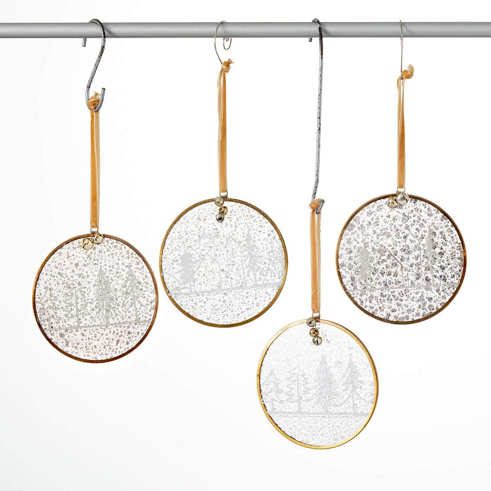 Haven Living 4-pc. Rustic Tree Disc Christmas Ornaments Set