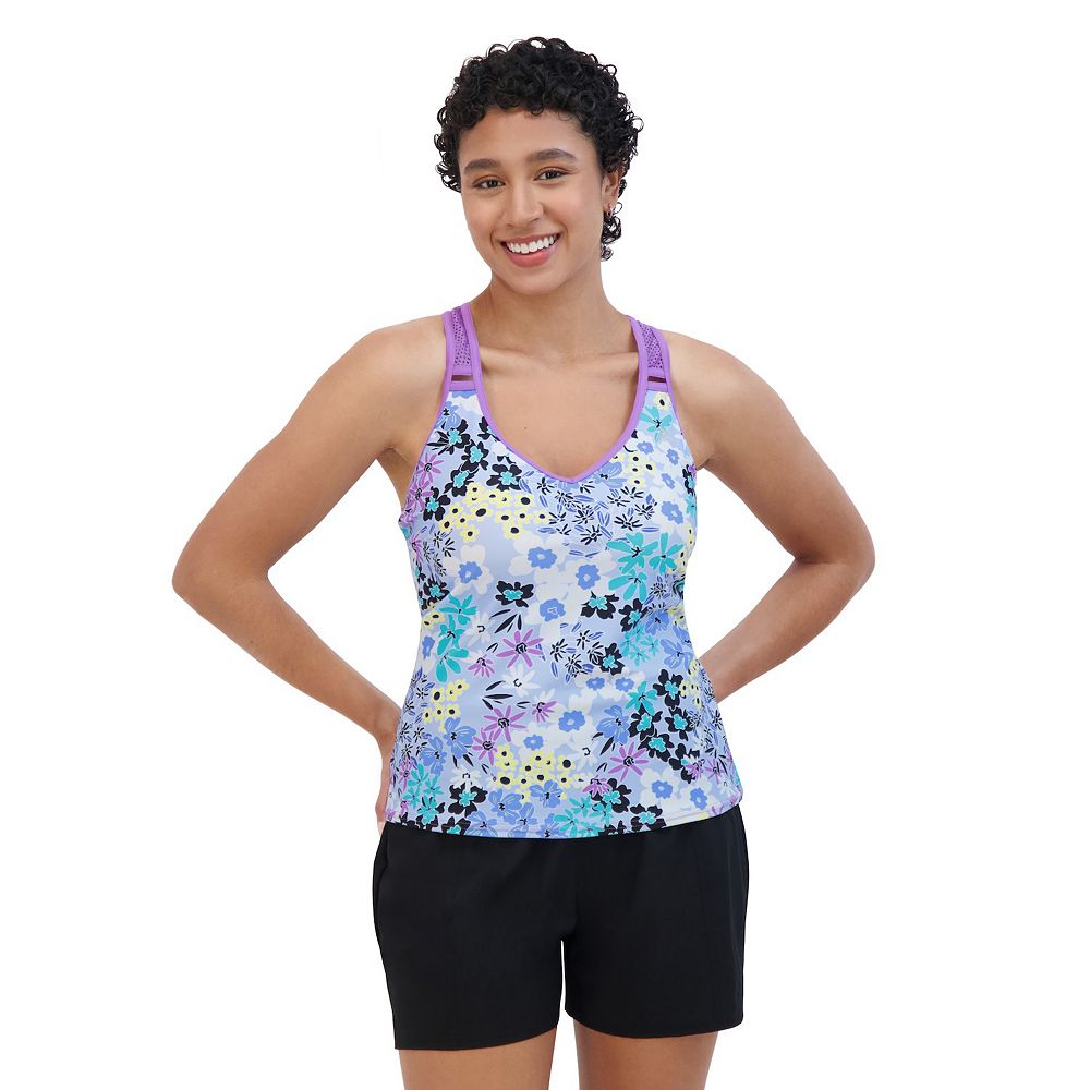 Plus Size ZeroXposur Savannah Action V-Neck Tankini Swim Top