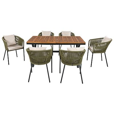 Merax 7 Pieces Outdoor Patio Dining Set