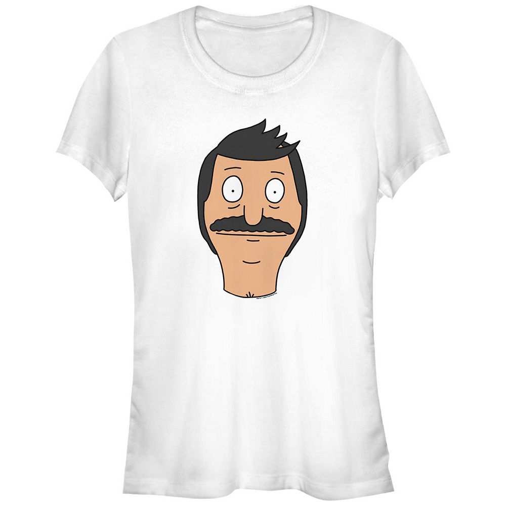 Juniors' Bob's Burgers Bob Belcher Face Fitted Graphic Tee