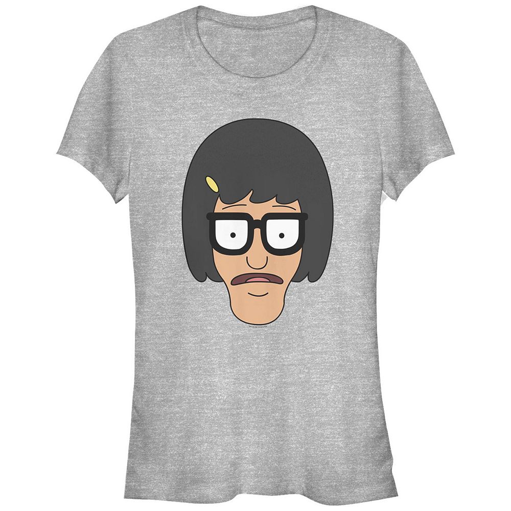 Juniors' Bob's Burgers Tina Belcher Face Fitted Graphic Tee