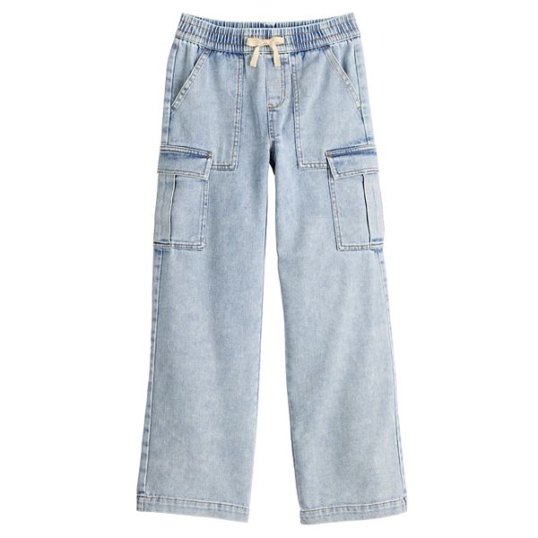 Girls 7-16 Vanilla Star Wide Leg Denim Cargo Pants