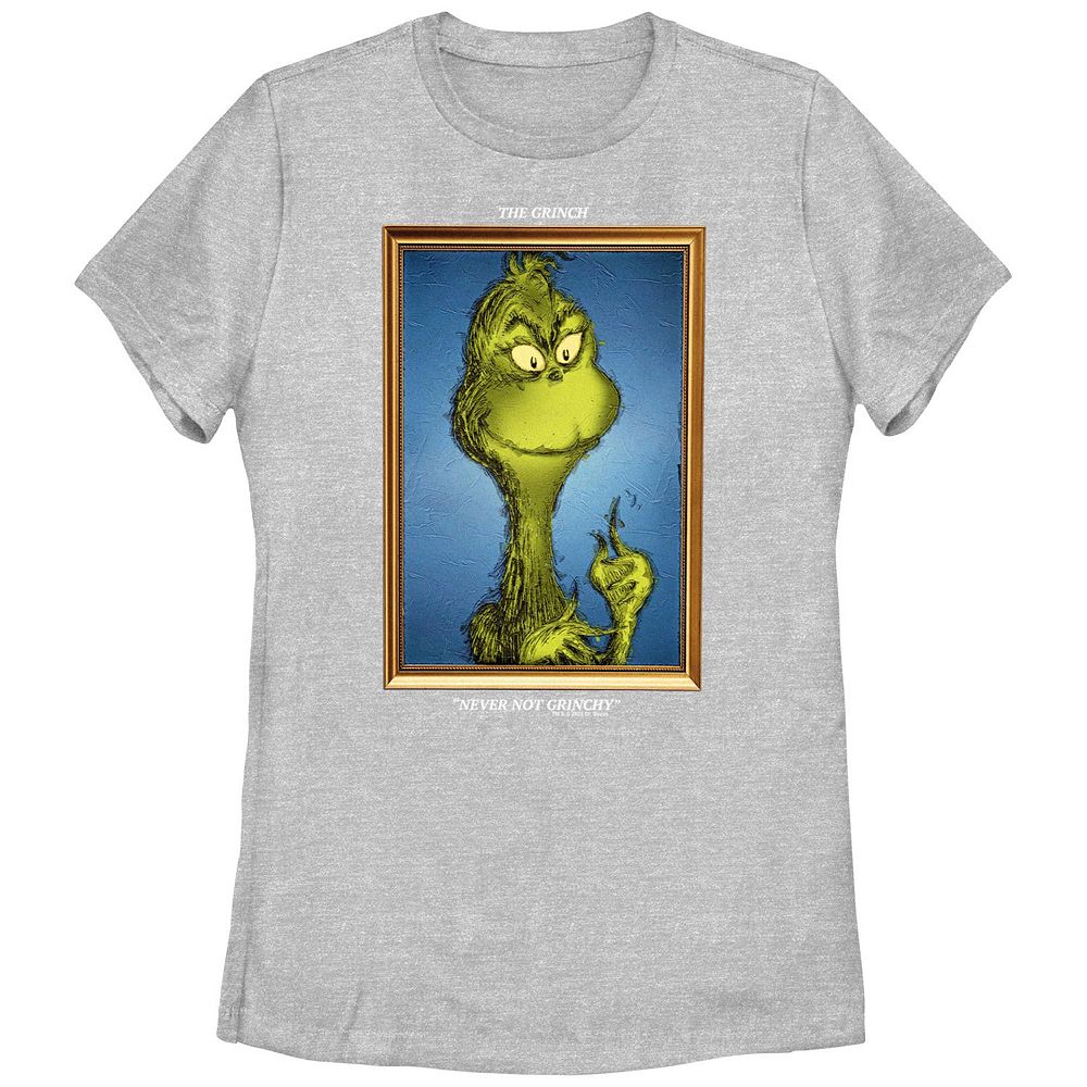 Juniors' Dr. Seuss Grinch Portrait Never Not Grinchy Graphic Tee