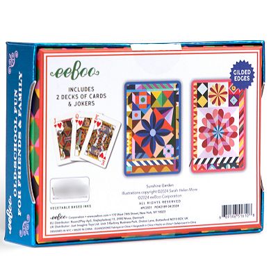 eeBoo Piece & Love: Sunshine Garden Playing Cards - Set of 2 Decks, 52 ...
