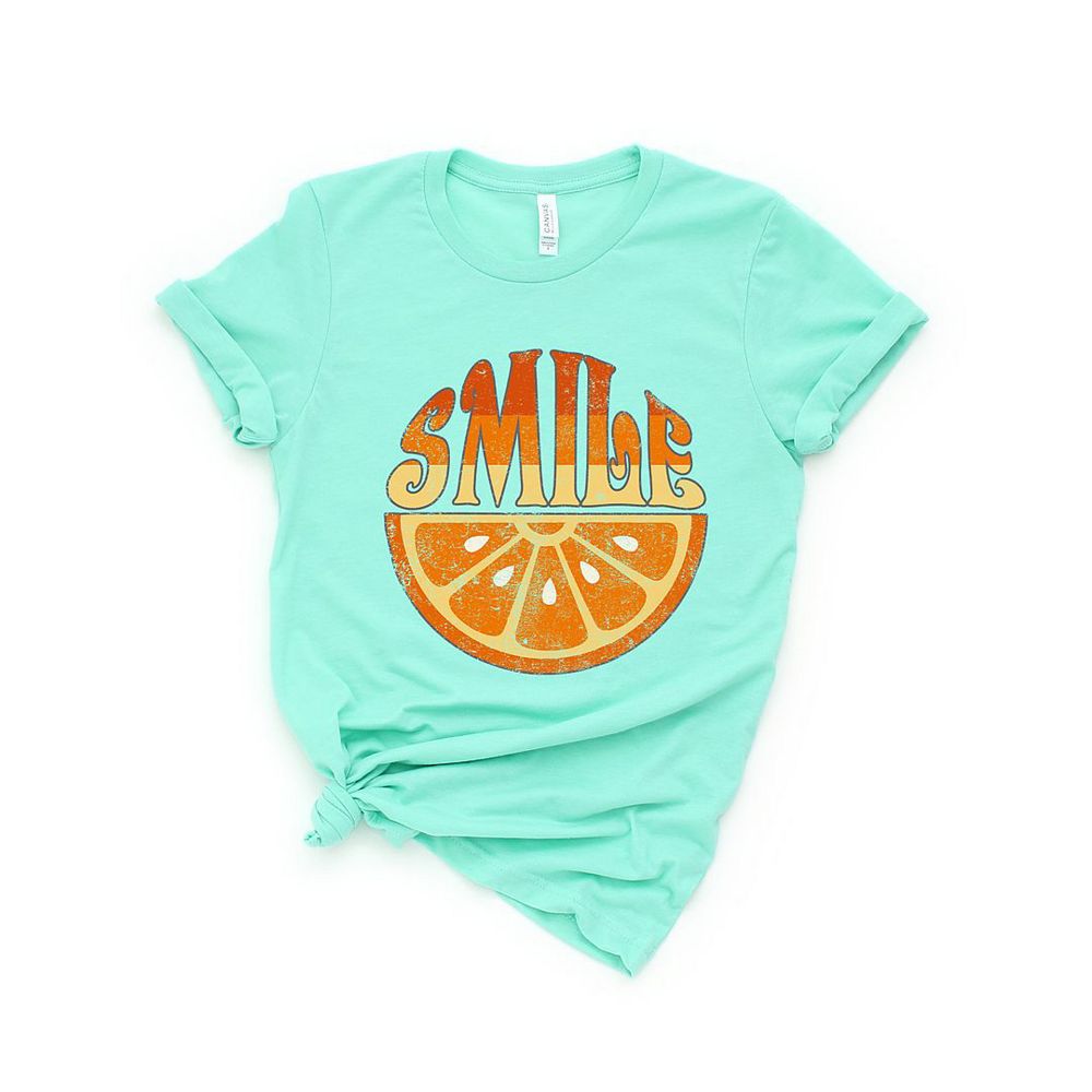 Smile Orange Short Sleeve Graphic Tee