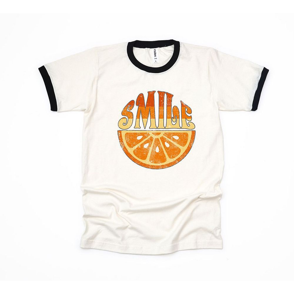 Smile Orange Ringer Tee