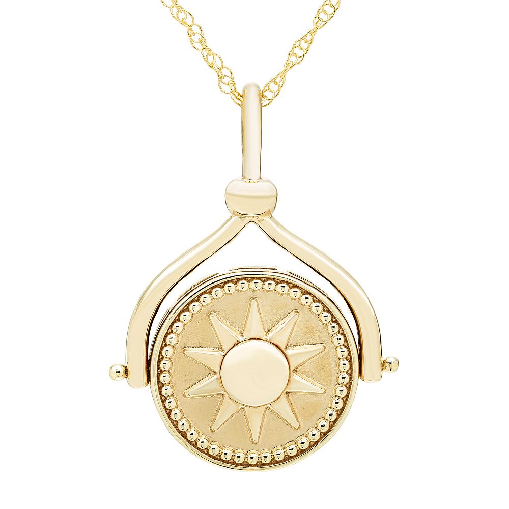 Boston Bay Diamonds 14k Gold Over Silver Sun & Moon Reversible ...