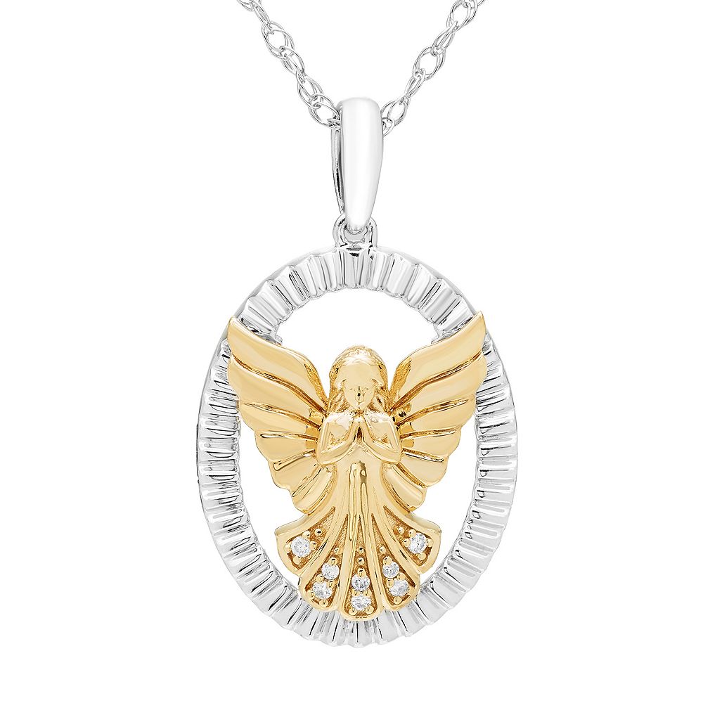 Boston Bay Diamonds Two-Tone 14k Gold Over Silver Diamond Accent Angel ...