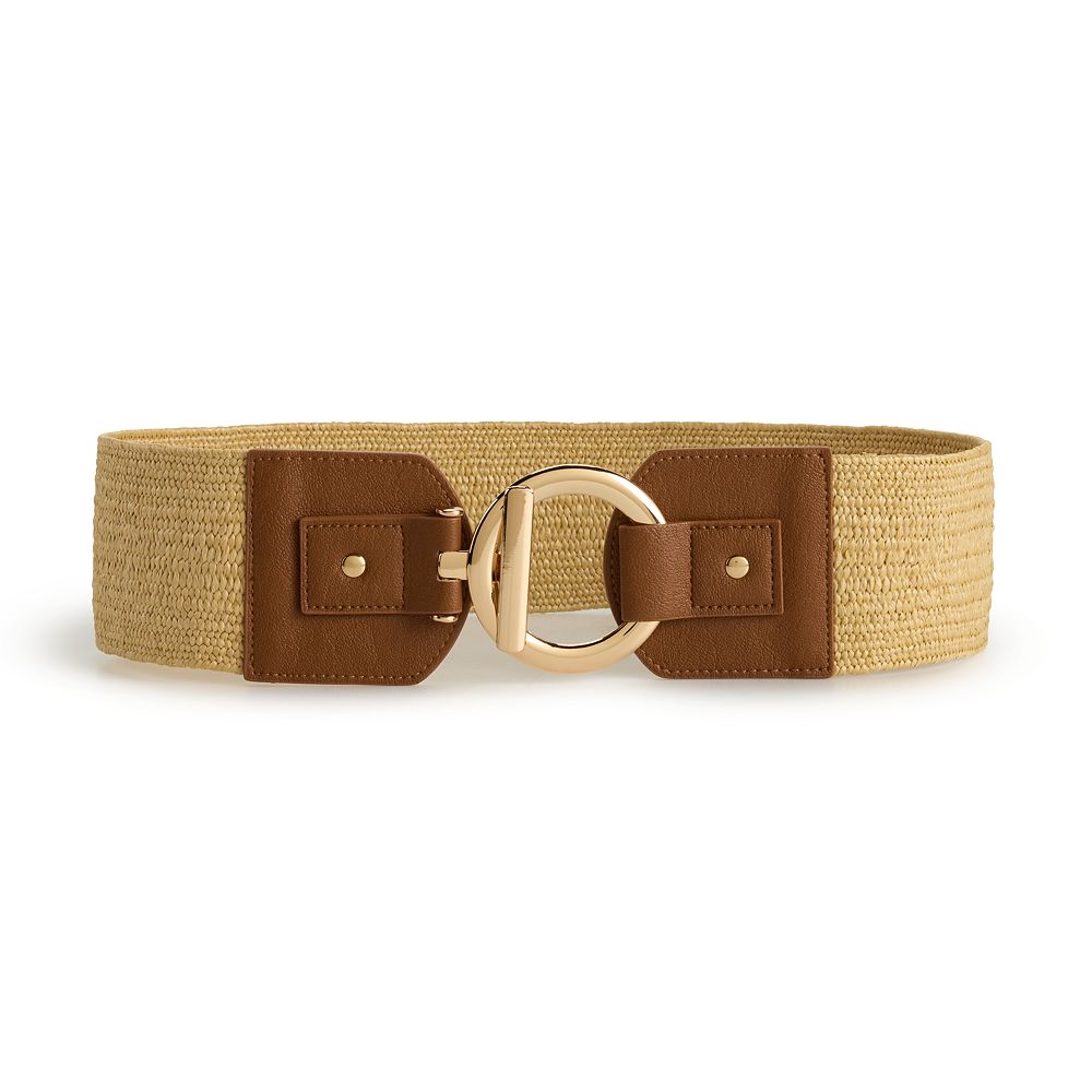 Women's Nine West Circle Stretch Straw Belt