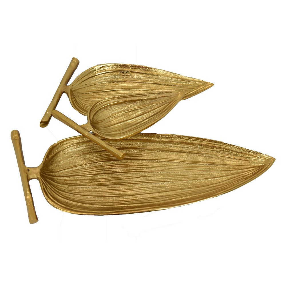Gold Decorative Leaf Plate Table Decor