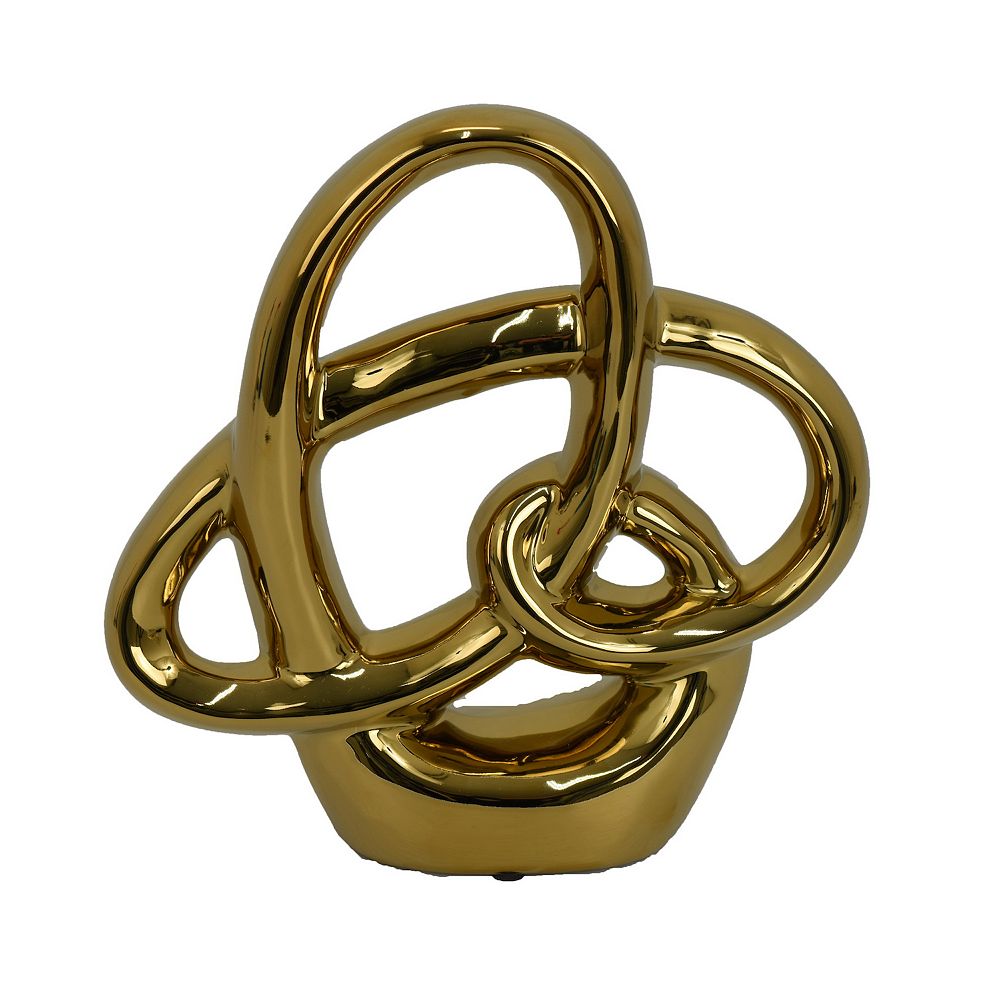 Gold Tone Ceramic Knot Table Decor