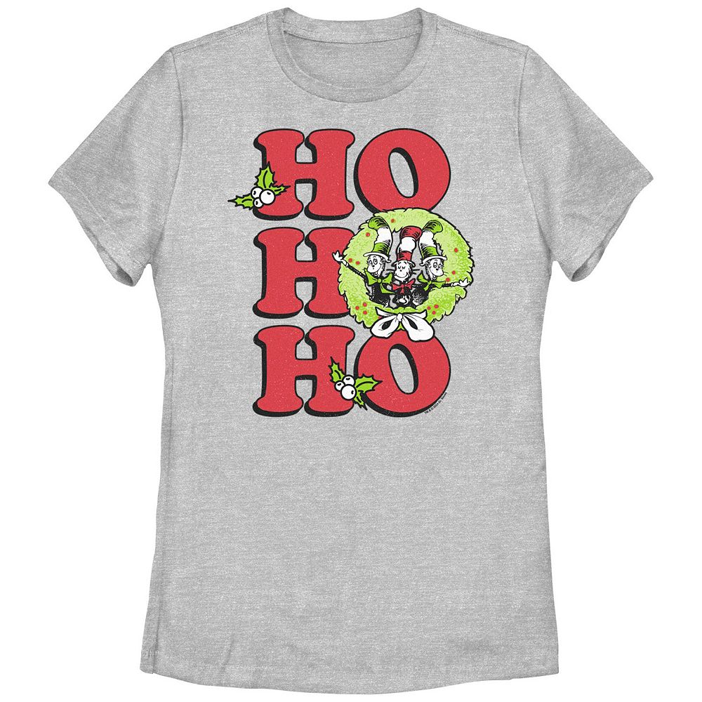 Juniors' Dr. Seuss The Cat In The Hat Ho Ho Ho Graphic Tee