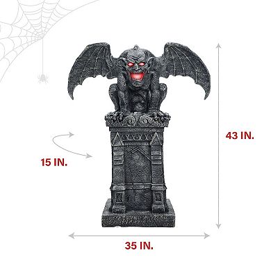 Haunted Hill 3.2-Foot Tall Motion-Activated Gargoyle Halloween Floor Decor