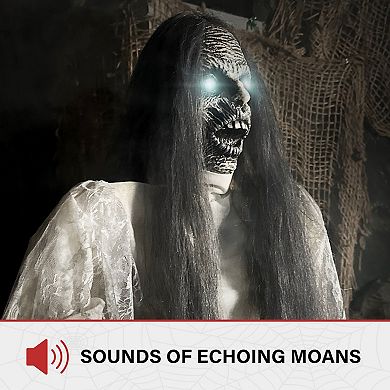 Haunted Hill Life Size Ghost Woman Animatronic Indoor / Covered Outdoor ...