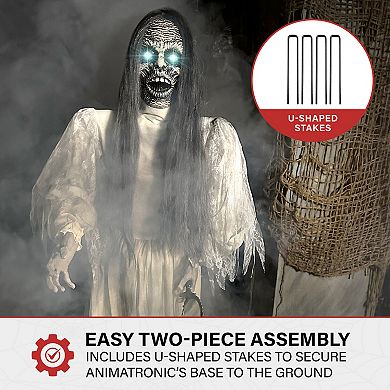 Haunted Hill Life Size Ghost Woman Animatronic Indoor / Covered Outdoor ...