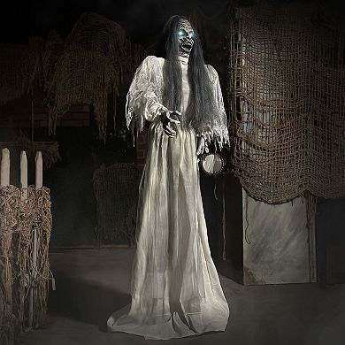 Haunted Hill Life Size Ghost Woman Animatronic Indoor / Covered Outdoor ...
