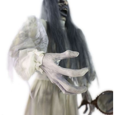 Haunted Hill Life Size Ghost Woman Animatronic Indoor / Covered Outdoor ...