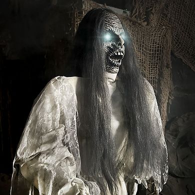 Haunted Hill Life Size Ghost Woman Animatronic Indoor / Covered Outdoor ...