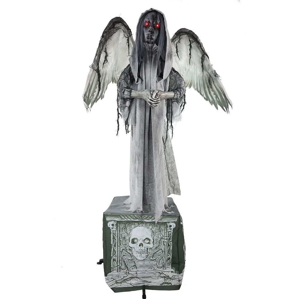 Haunted Hill Lifesize Animatronic Haunted Angel Statue with Lights and ...