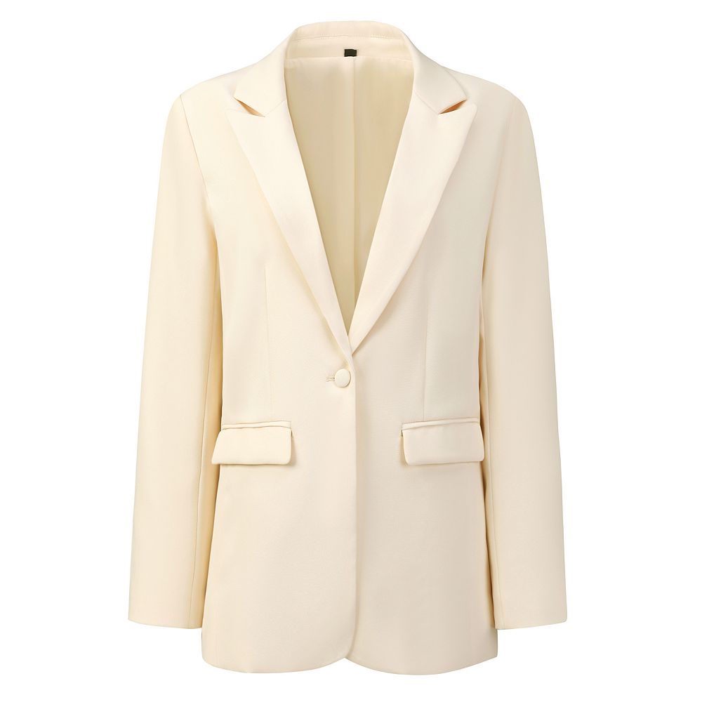 Women's Office Formal Blazer Jacket Long Sleeve 1 Button Blazer