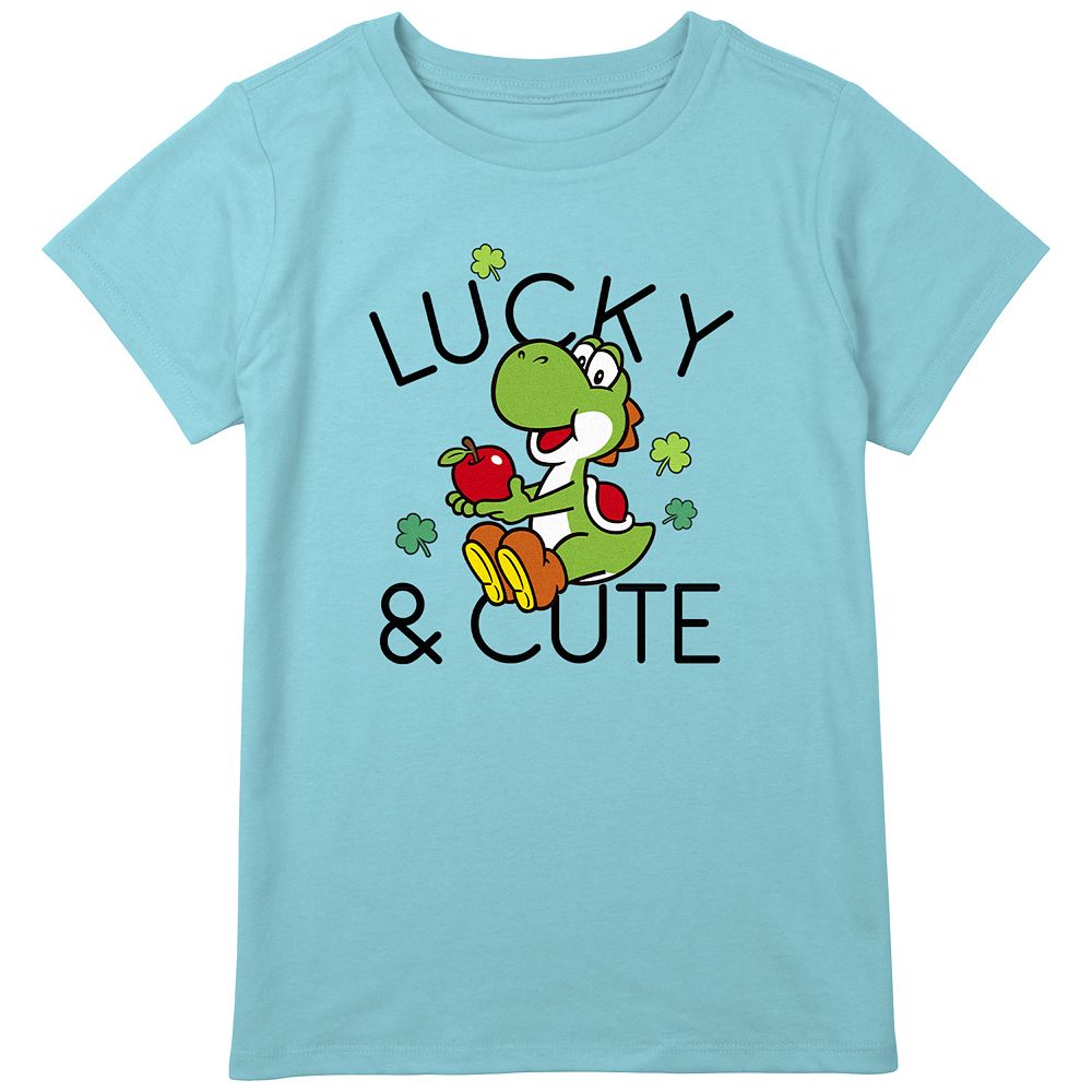Girls Plus Size Nintendo Super Mario Brothers Yoshi Lucky & Cute ...