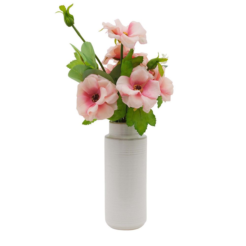 Artificial Pink Rose & Greenery Stack