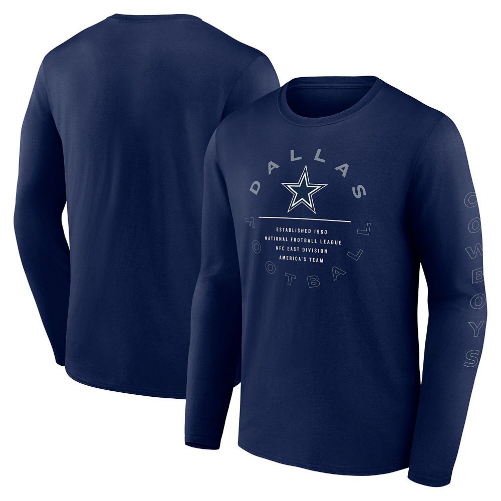 Men's Fanatics Navy Dallas Cowboys Stat Sheet Long Sleeve T-Shirt