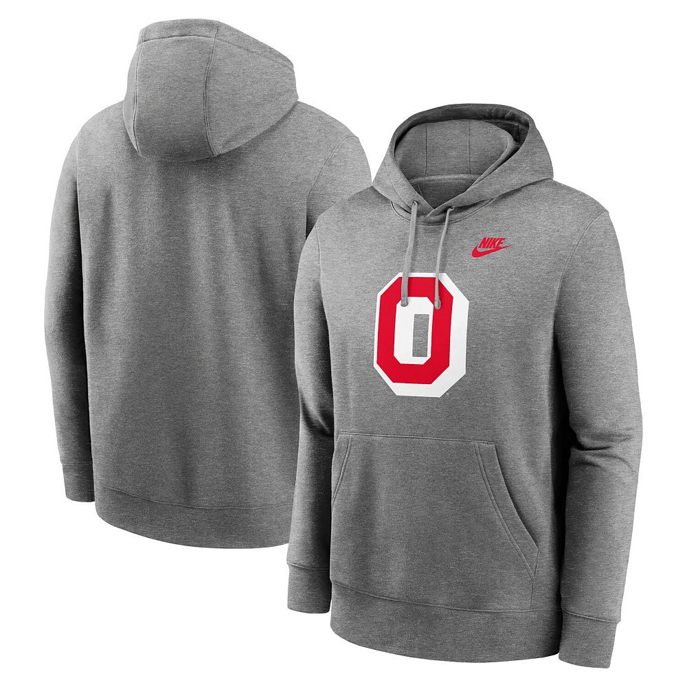 Men's Nike Heather Gray Ohio State Buckeyes Legacy Logo Club Fleece ...