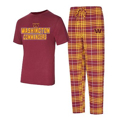 Men's Concepts Sport Burgundy/Gold Washington Commanders Vector T-Shirt ...