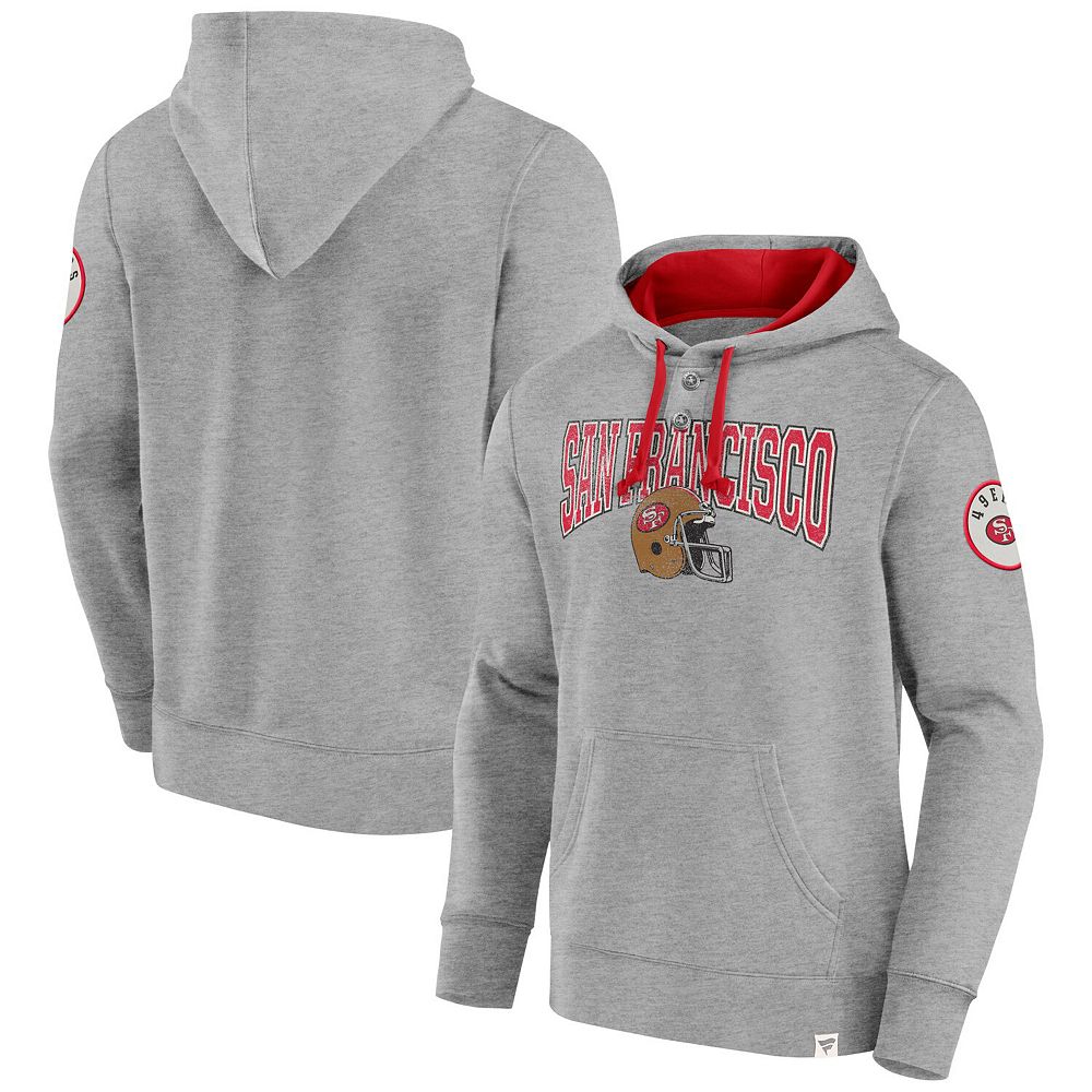 Men's Fanatics Heather Gray San Francisco 49ers Label Maker Pullover Hoodie