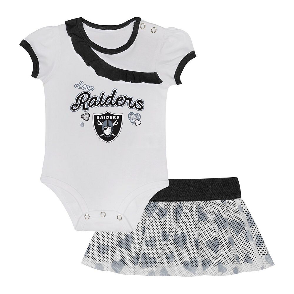 Infant Las Vegas Raiders Love My Team Bodysuit & Skirt Set