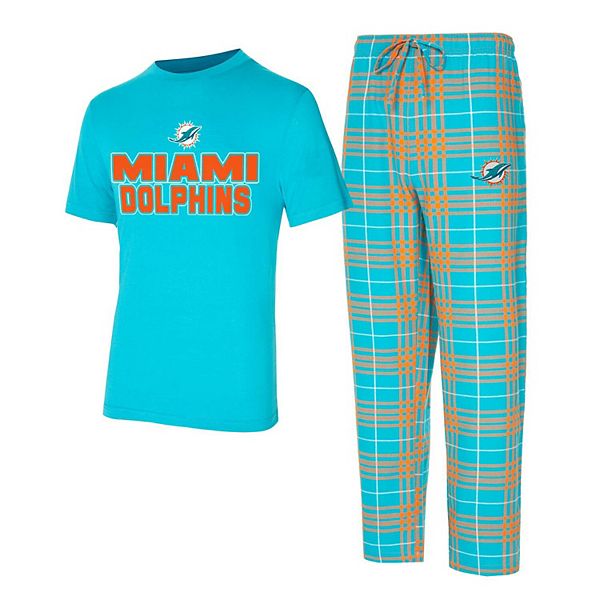 Men's Concepts Sport Aqua/Orange Miami Dolphins Vector T-Shirt ...