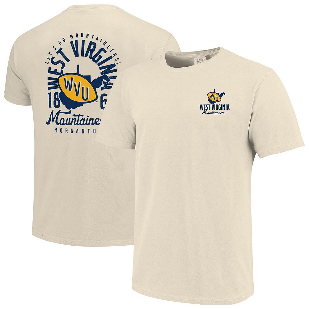 Men's Cream West Virginia Mountaineers Comfort Colors Mascot Overlay T ...